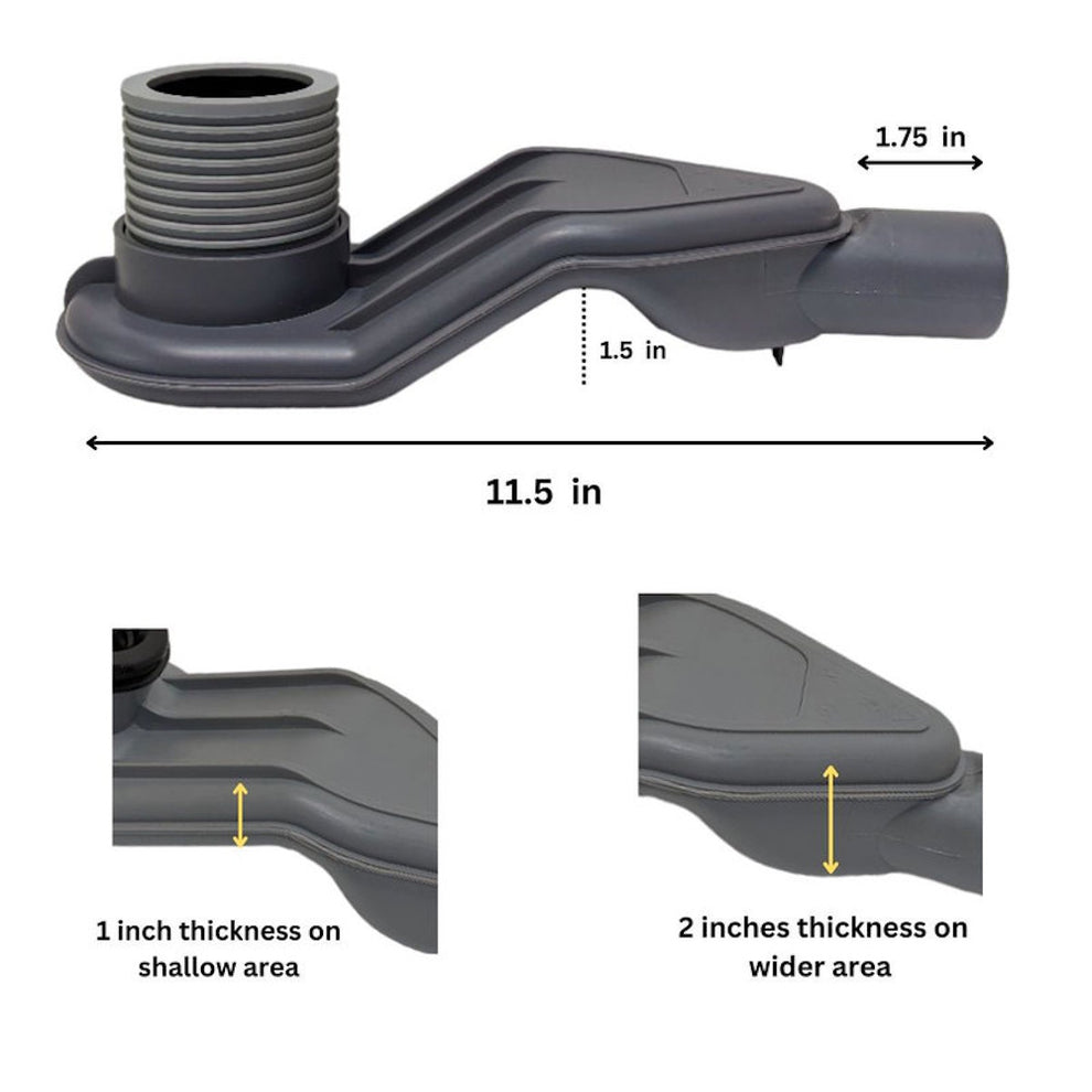 Side Outlet Shower Drain Adapter with Tile Insert Linear Drain Kit ...